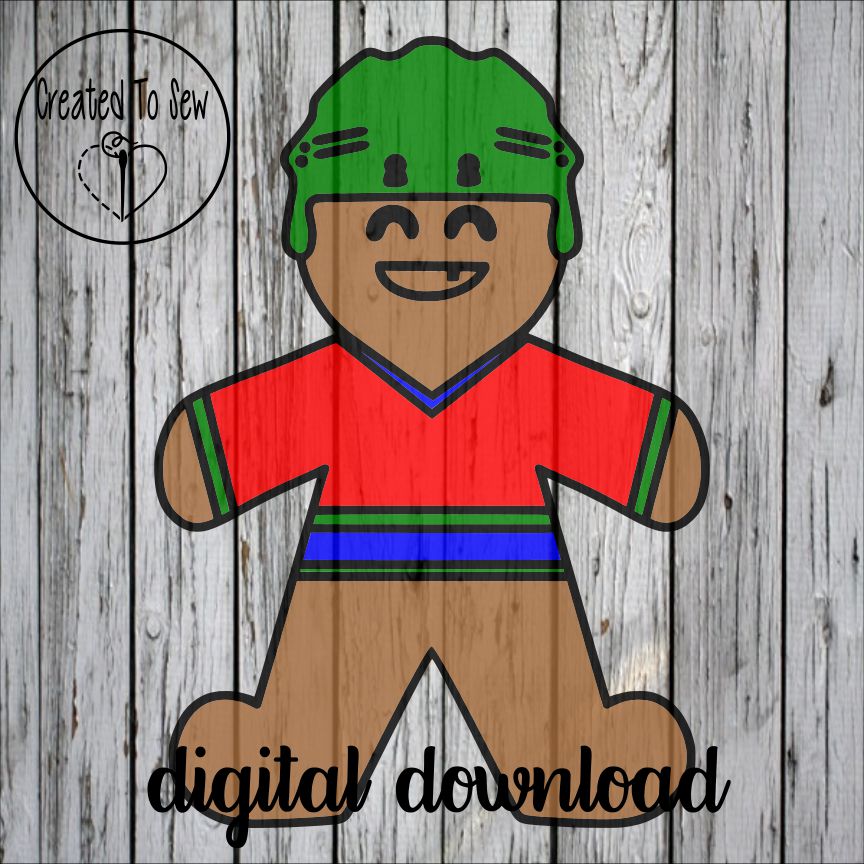 Gingerbread Man Hockey Player SVG File – Created To Sew
