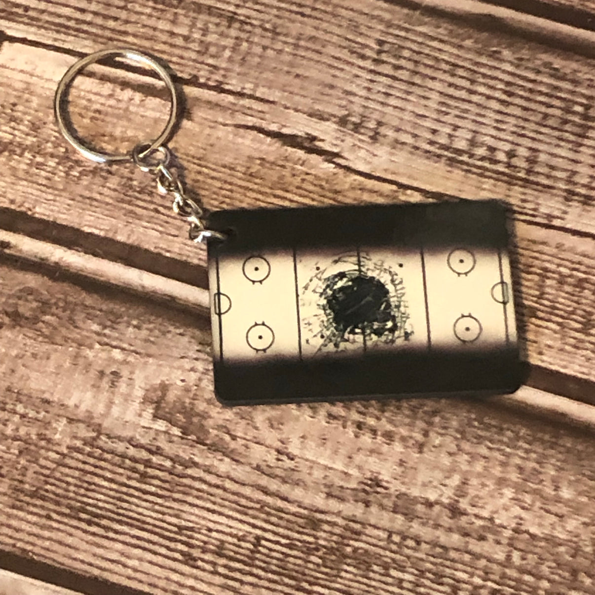 Double Sided Coach and Breakout Puck Hockey Rink Keychain – Created To Sew